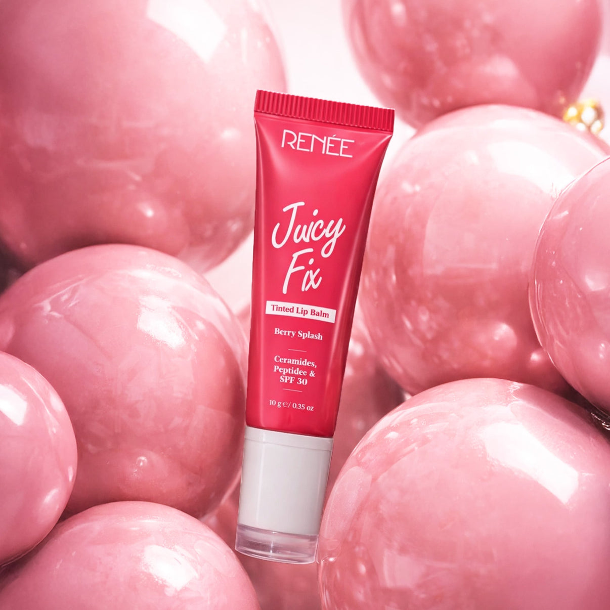 RENEE Juicy Fix Tinted Lip Balm SPF 30- Cinnamon Glaze With Glossy ...