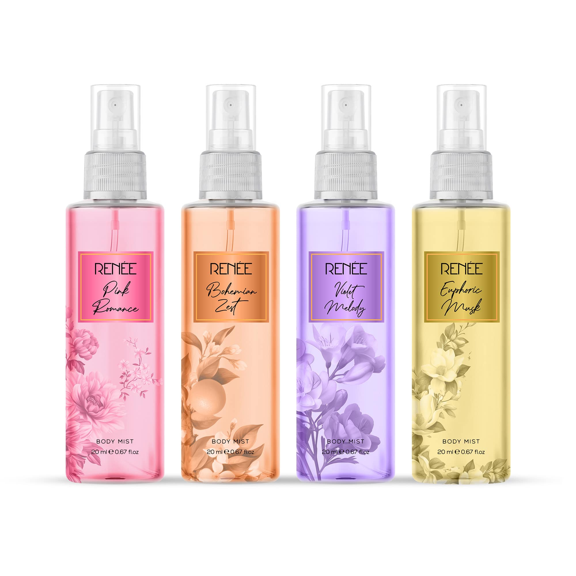 RENEE Body Mist Pack of 4, 20 Ml Each
