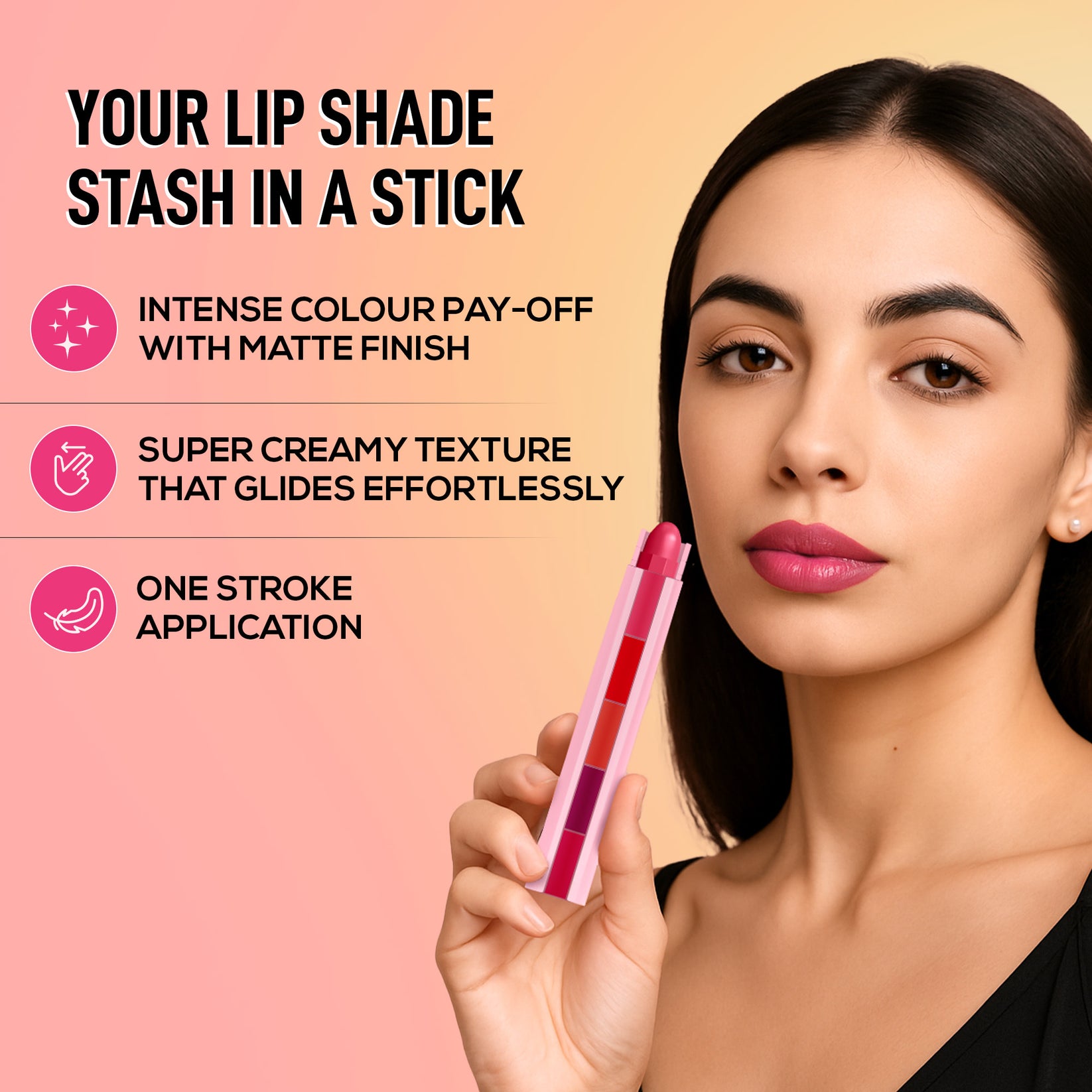 RENEE Everyday Fab 5 5-in-1 Lipstick | 5 Shades In 1 Stick, Matte ...