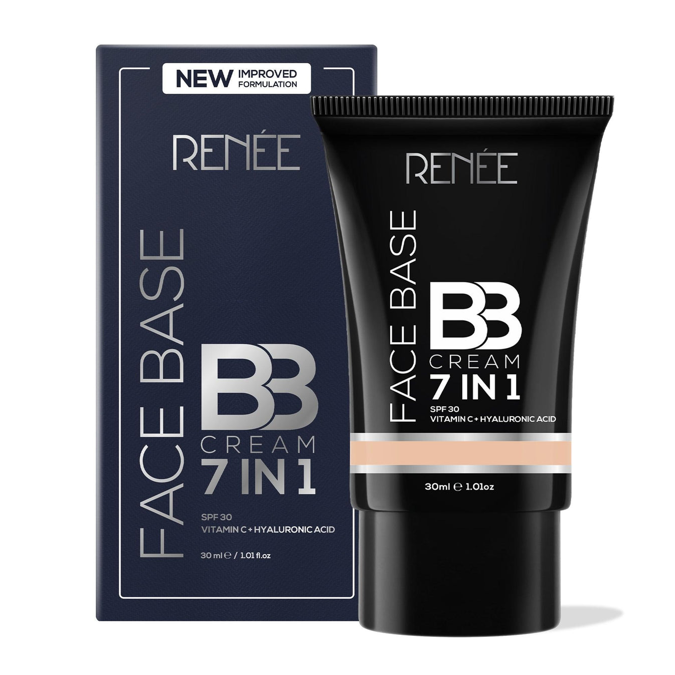 RENEE Face Base 7 in 1 BB Cream with SPF 30, Hyaluronic Acid & Vitamin ...