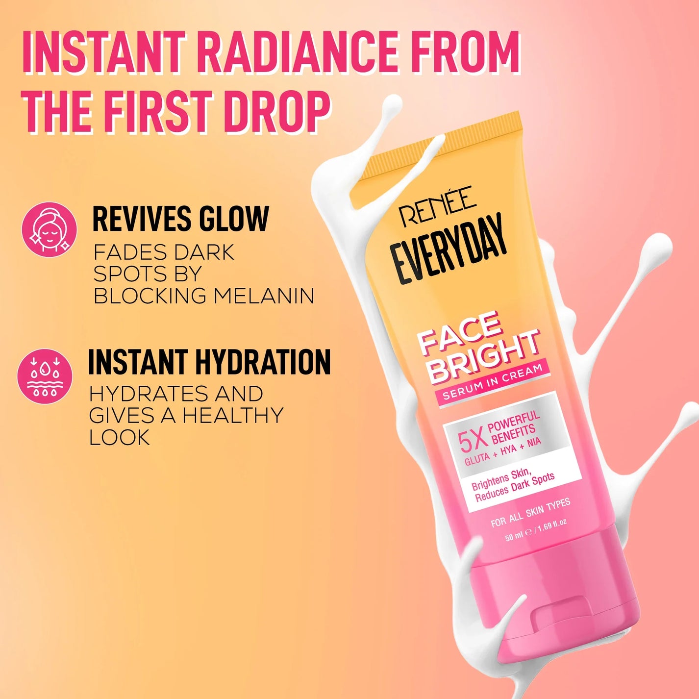 RENEE Everyday Face Bright Serum In Cream | Brighter, Hydrated Skin ...