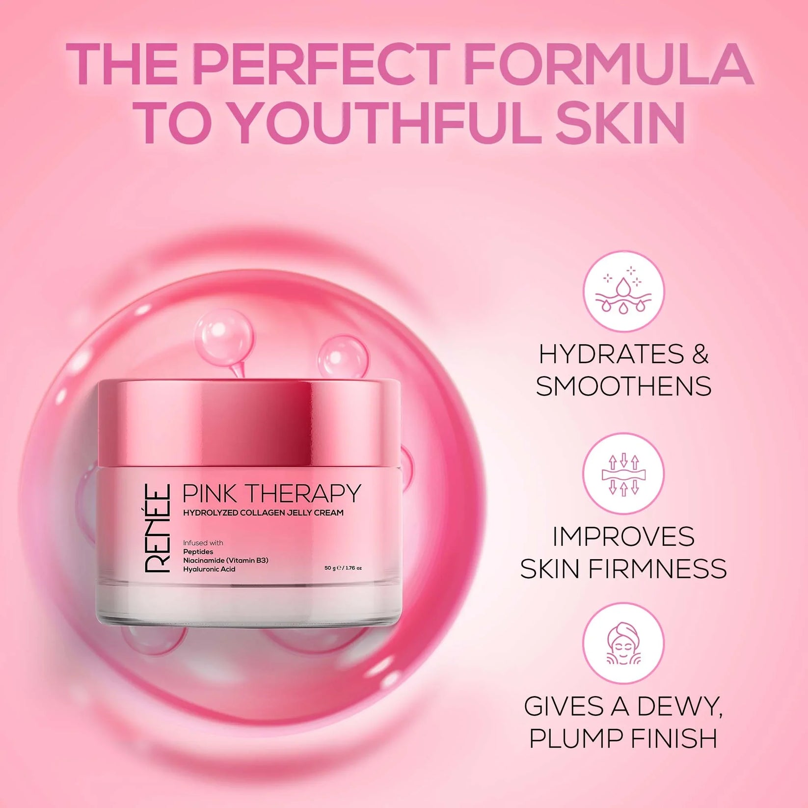 RENEE Pink Therapy Hydrolyzed Collagen Overnight Sleeping Jelly Mask ...