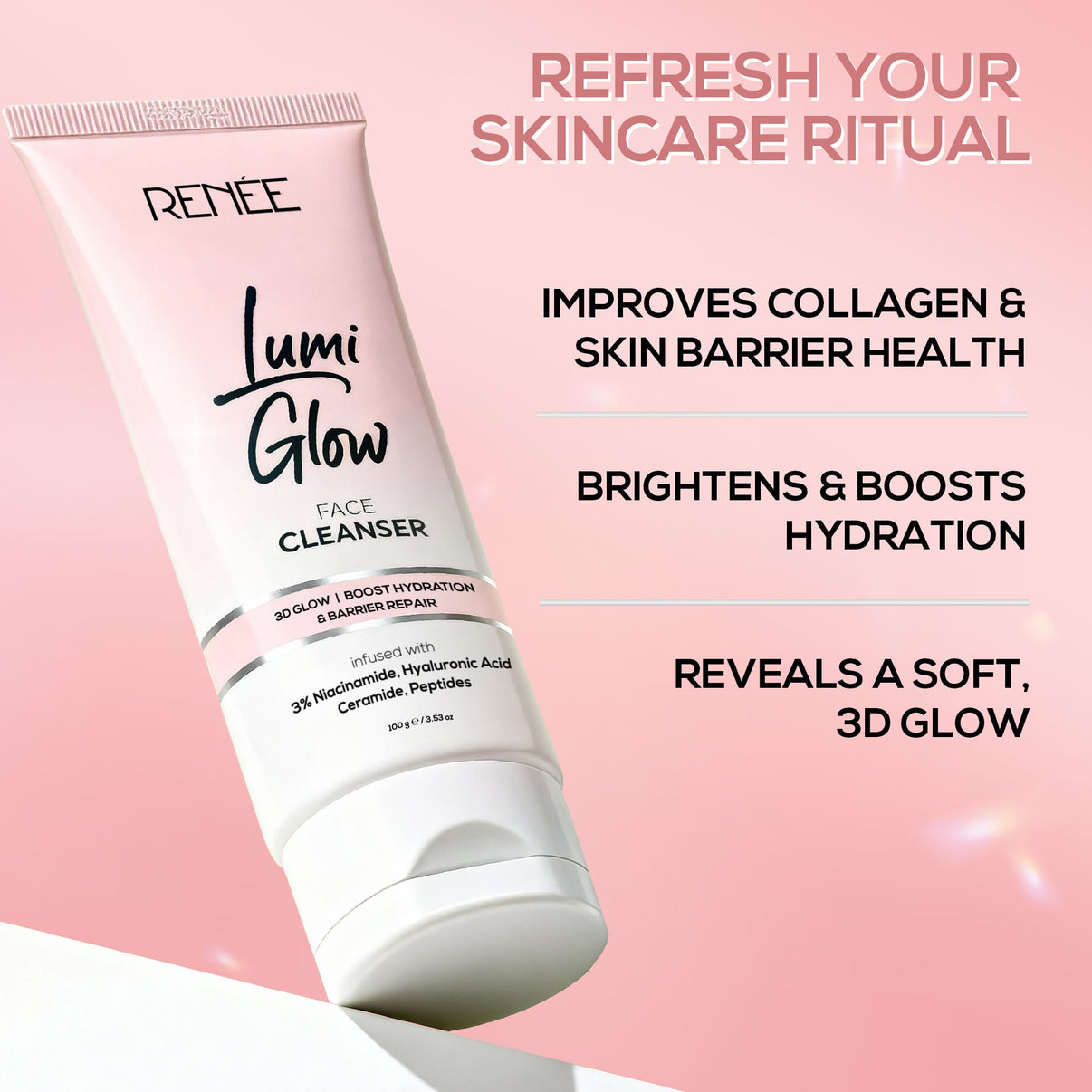 RENEE Lumi Glow Face Brightening Cleanser With Niacinamide & Hyaluronic ...