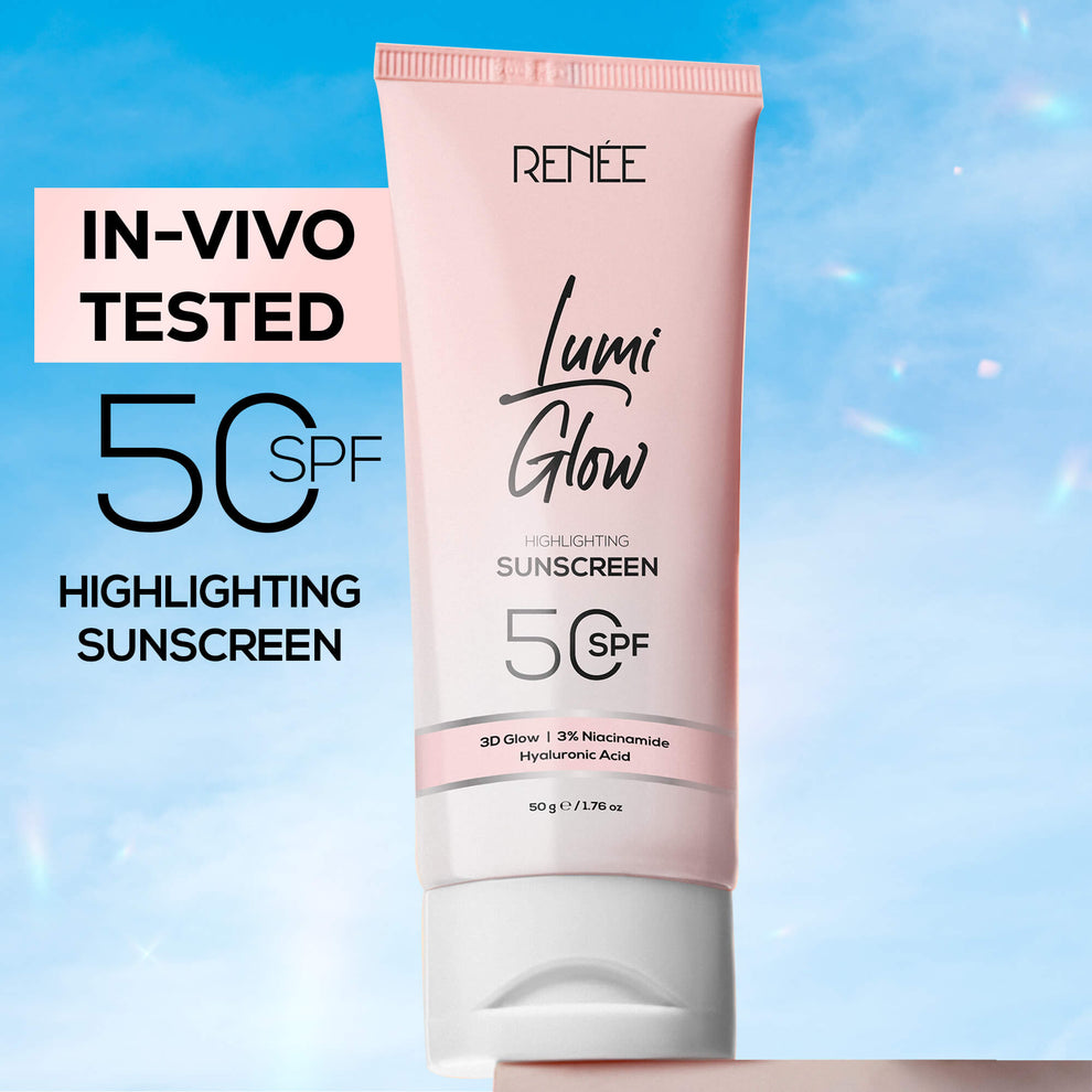 RENEE Lumi Glow Highlighting Sunscreenwith SPF 50, Lightweight & Non ...