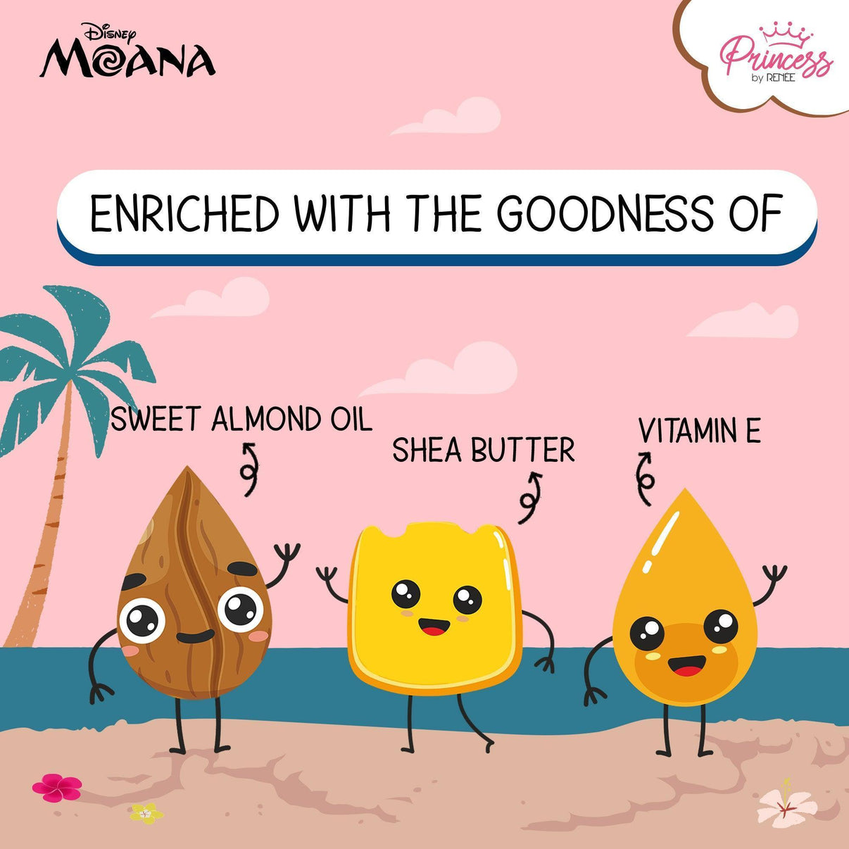 Princess by RENEE Disney Moana Beachy Peachy Lip Balm, For Smooth ...