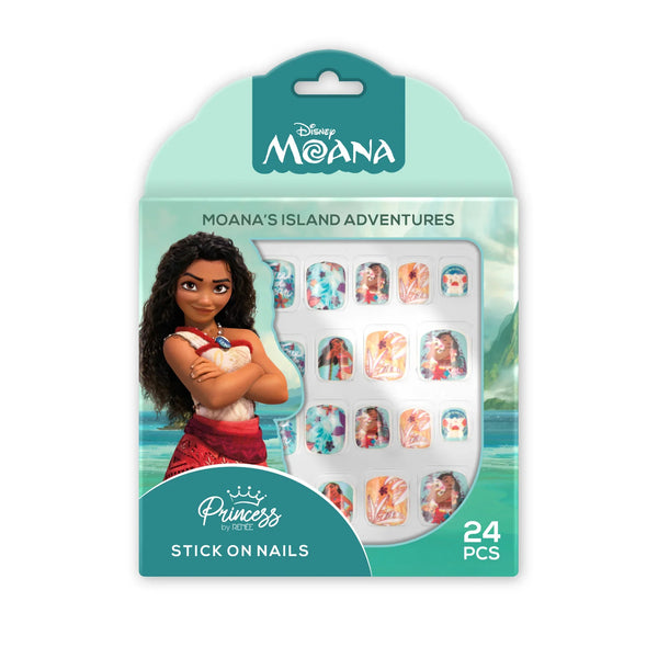 Princess by RENEE Disney Moana’s Stick On Nails, For Preteens, Pack of 24