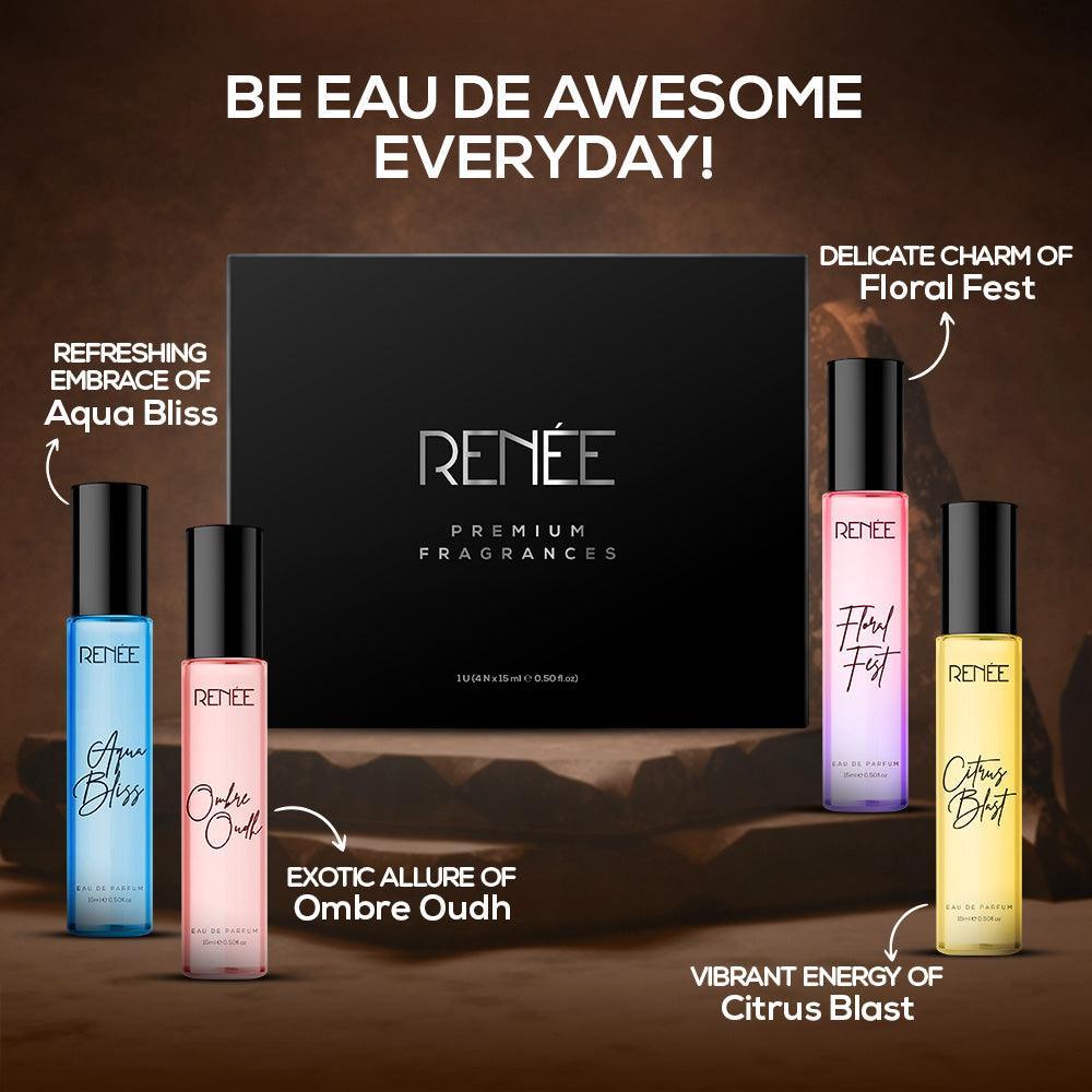 RENEE Eau De Parfum Pack of 4, 15ml each, Long Lasting Fragrance For ...