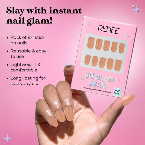 RENEE Stick On Nails, 24 Reusable Fake Nail Set, Lightweight & Long ...