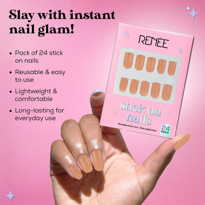 RENEE Stick On Nails, 24 Reusable Fake Nail Set, Lightweight & Long ...